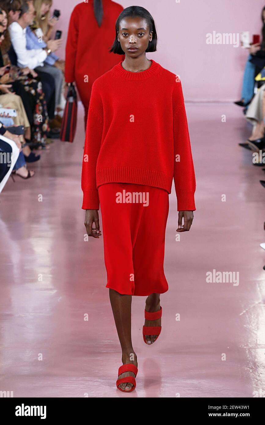 Model walks on the runway during the Mansur Gavriel Fashion show at New ...