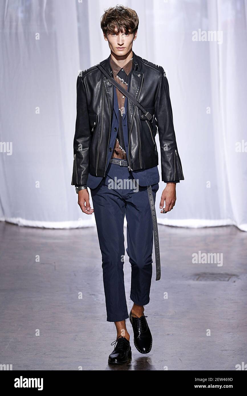 Model Frederik Ruegger walks on the runway during the Zadig et Voltaire ...
