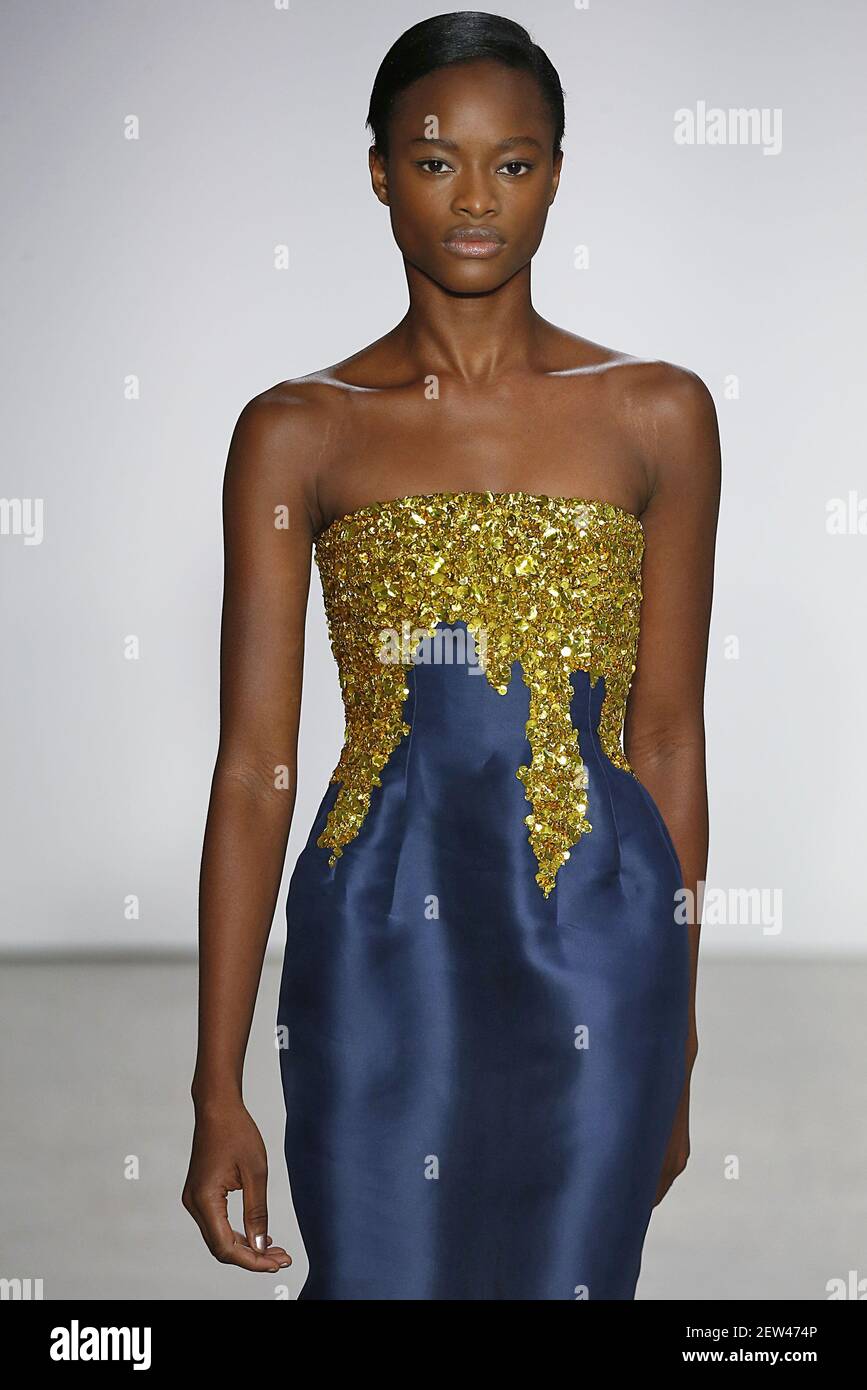Model Mayowa Nicholas walks on the runway during the Oscar de la Renta ...