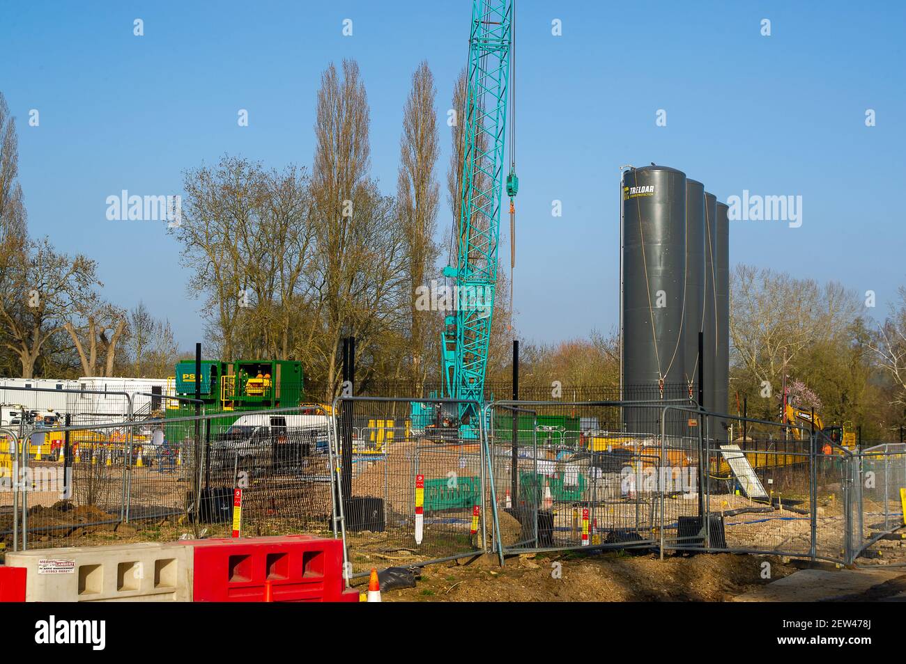 Denham, Buckinghamshire, UK. 1st March, 2021. Work is underway on the ...