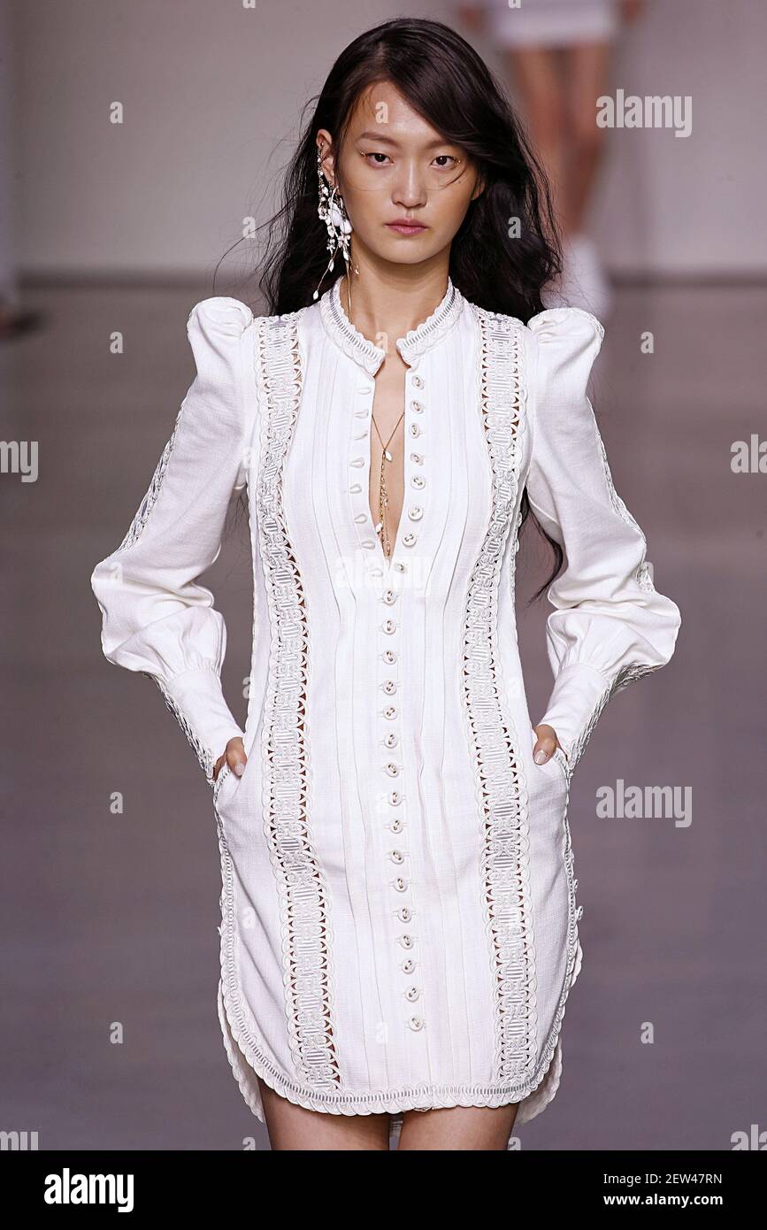 Model Wangy Xinyu walks on the runway during the Zimmerman Fashion show ...
