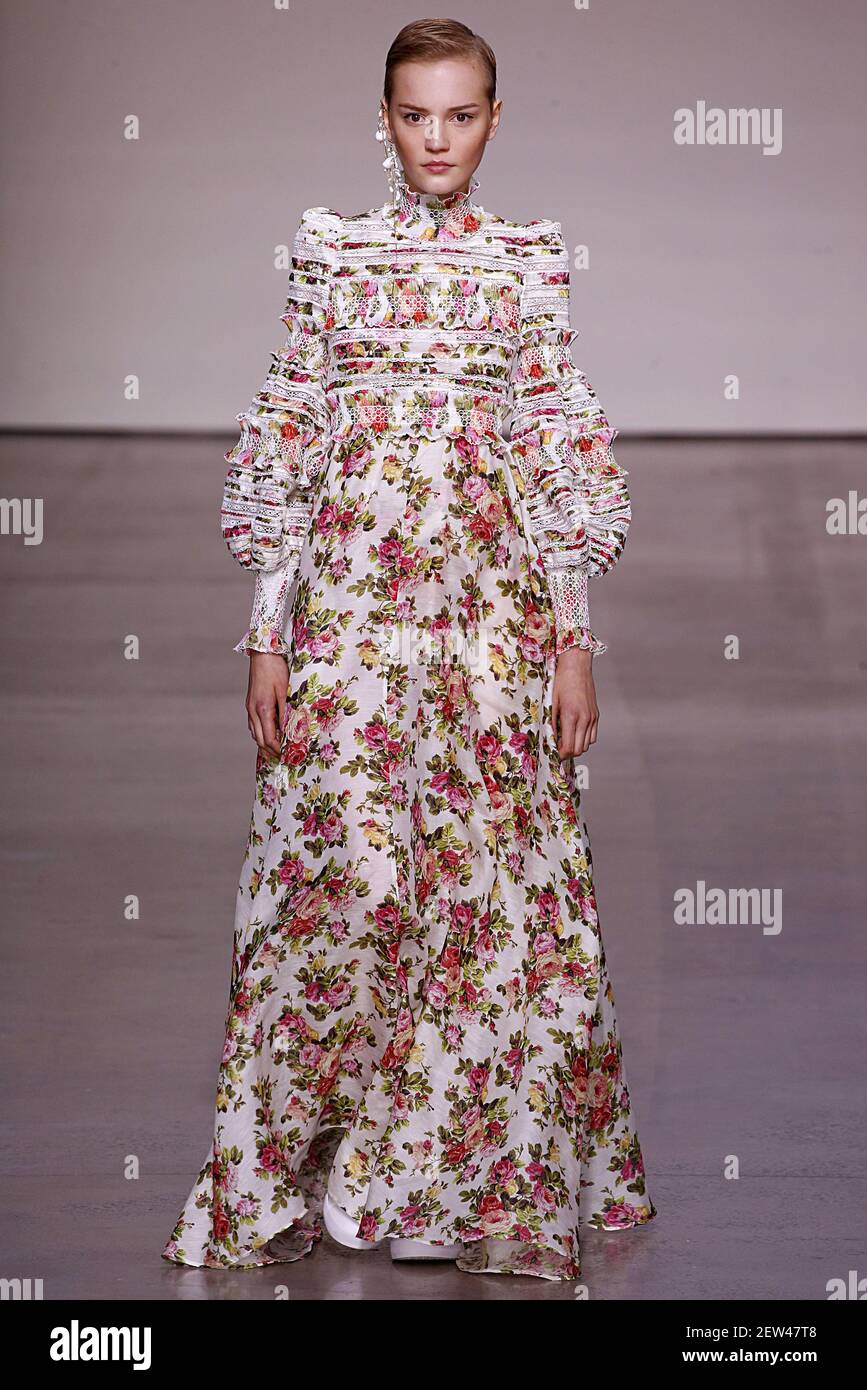 Model Lina Hoss walks on the runway during the Zimmerman Fashion show ...