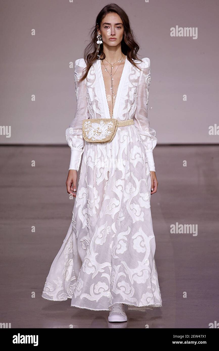 Model Amanda Googe walks on the runway during the Zimmerman Fashion ...