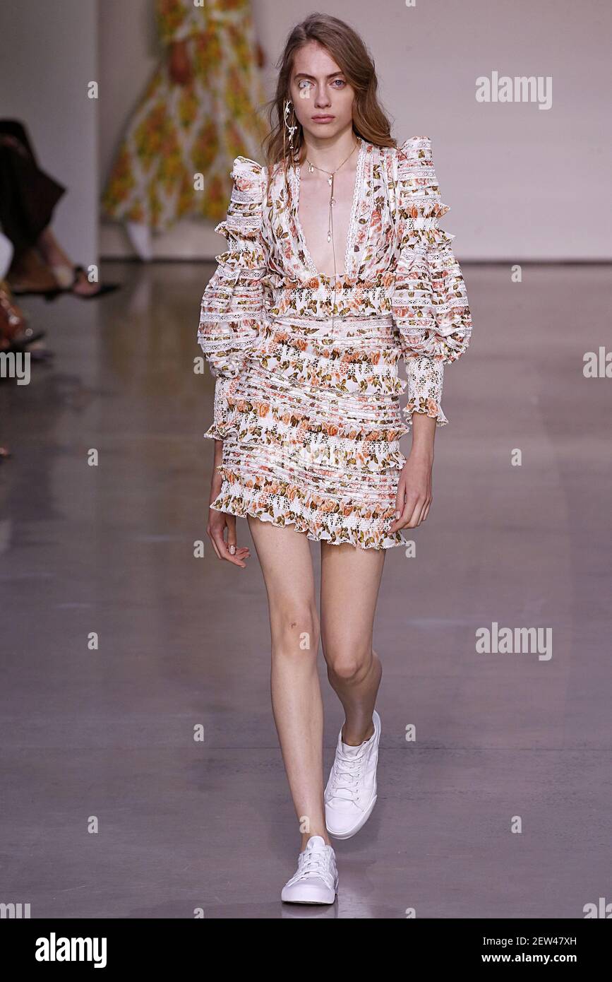Model Odette Pavlova walks on the runway during the Zimmerman Fashion ...