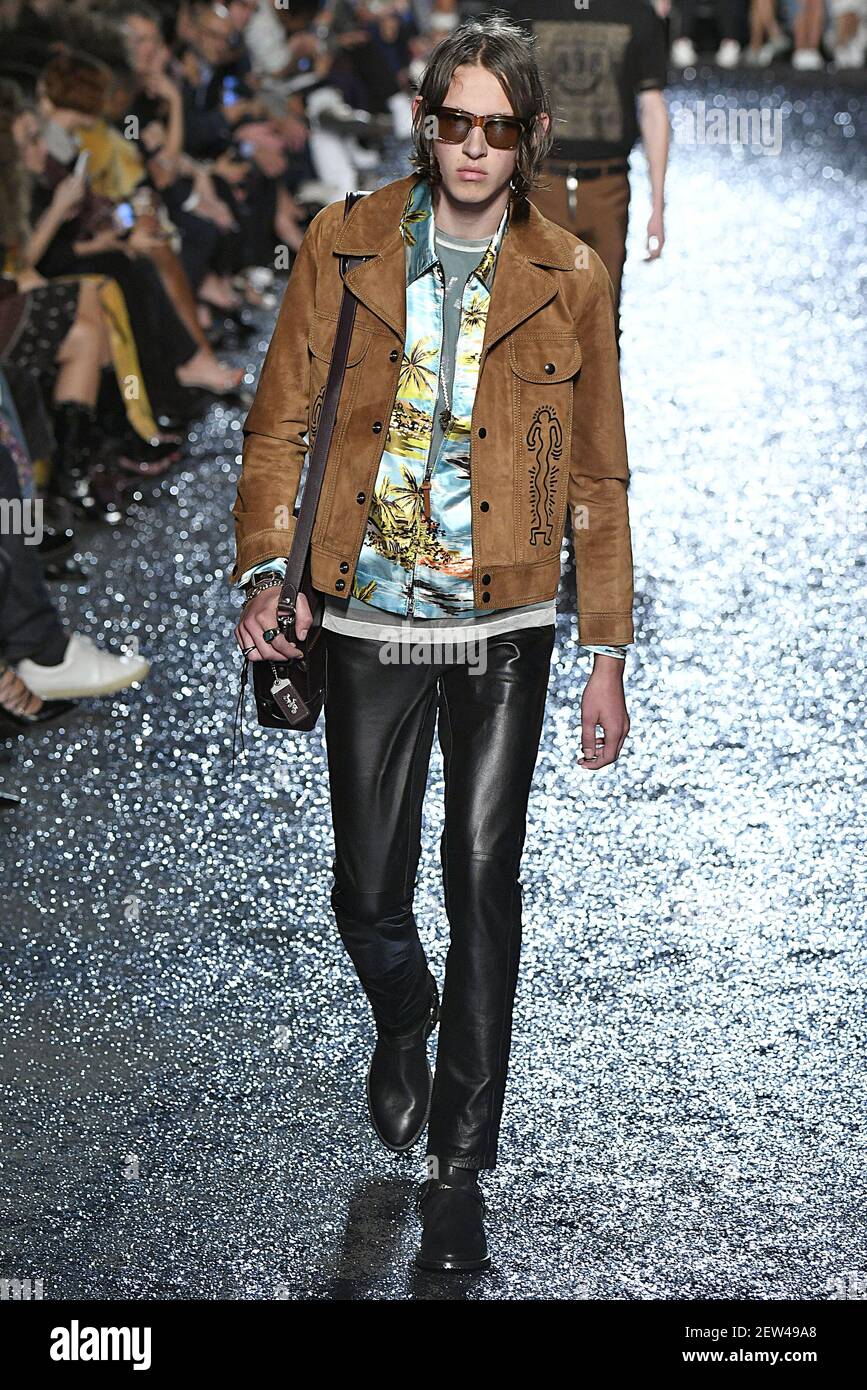 Model Samuel Wilken walks on the runway during the Coach Fashion show ...
