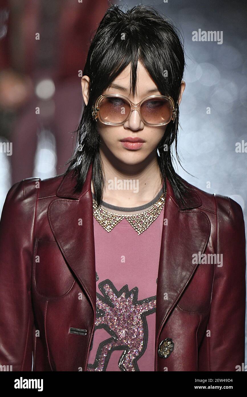 Model Sora Choi walks on the runway during the Coach Fashion show at ...