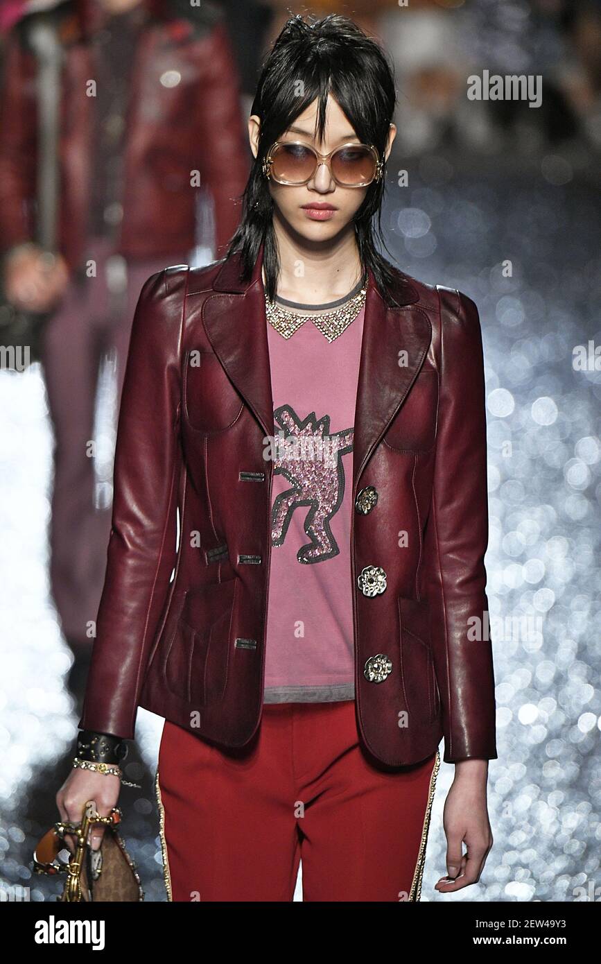 Model Sora Choi walks on the runway during the Coach Fashion show at ...