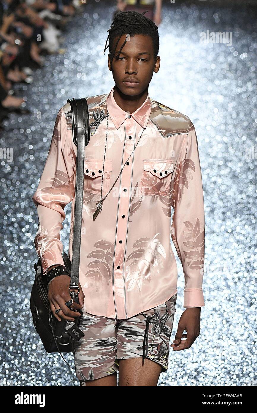 Model Matthew Davidson walks on the runway during the Coach Fashion ...