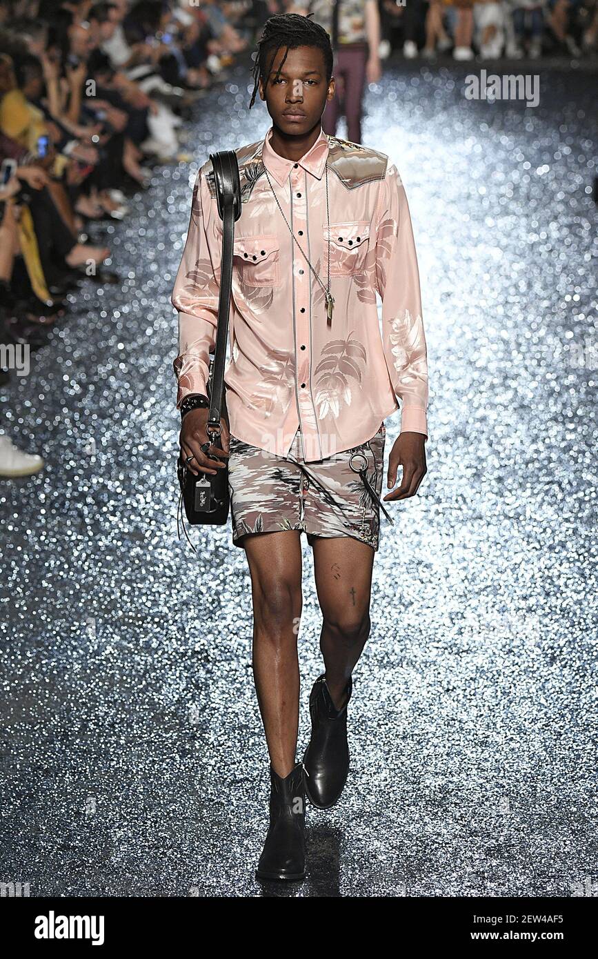 Model Matthew Davidson walks on the runway during the Coach Fashion ...