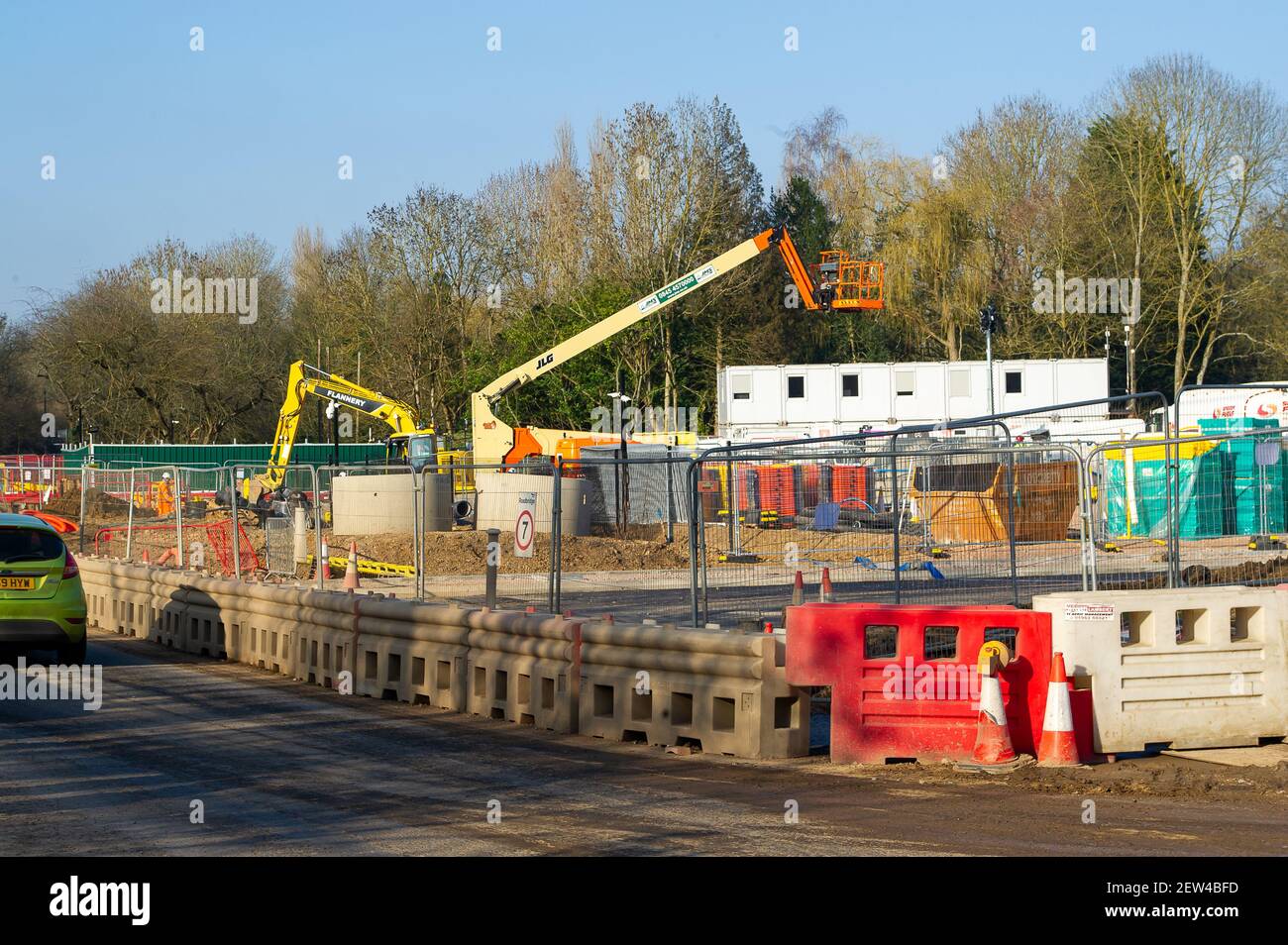 Denham, Buckinghamshire, UK. 1st March, 2021. Work is underway on the ...