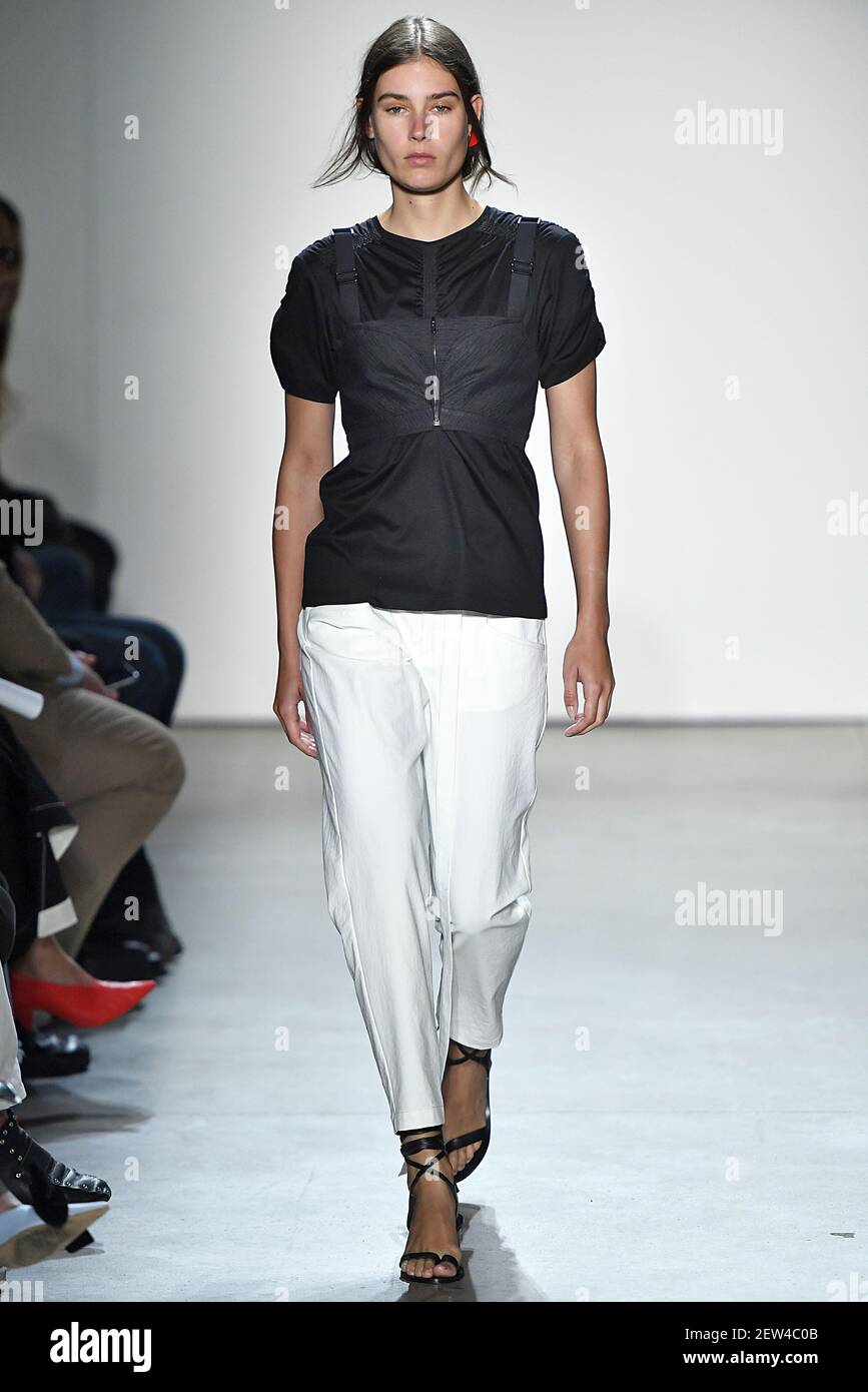 Model Vera Van Erp walks on the runway during the Colovos Fashion show ...