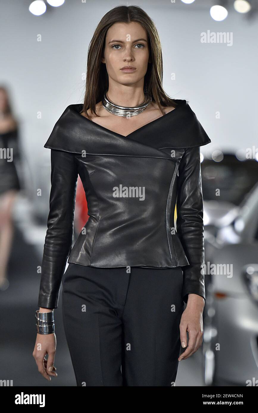 Model Louise Lefebure walks on the runway during the Ralph Lauren ...