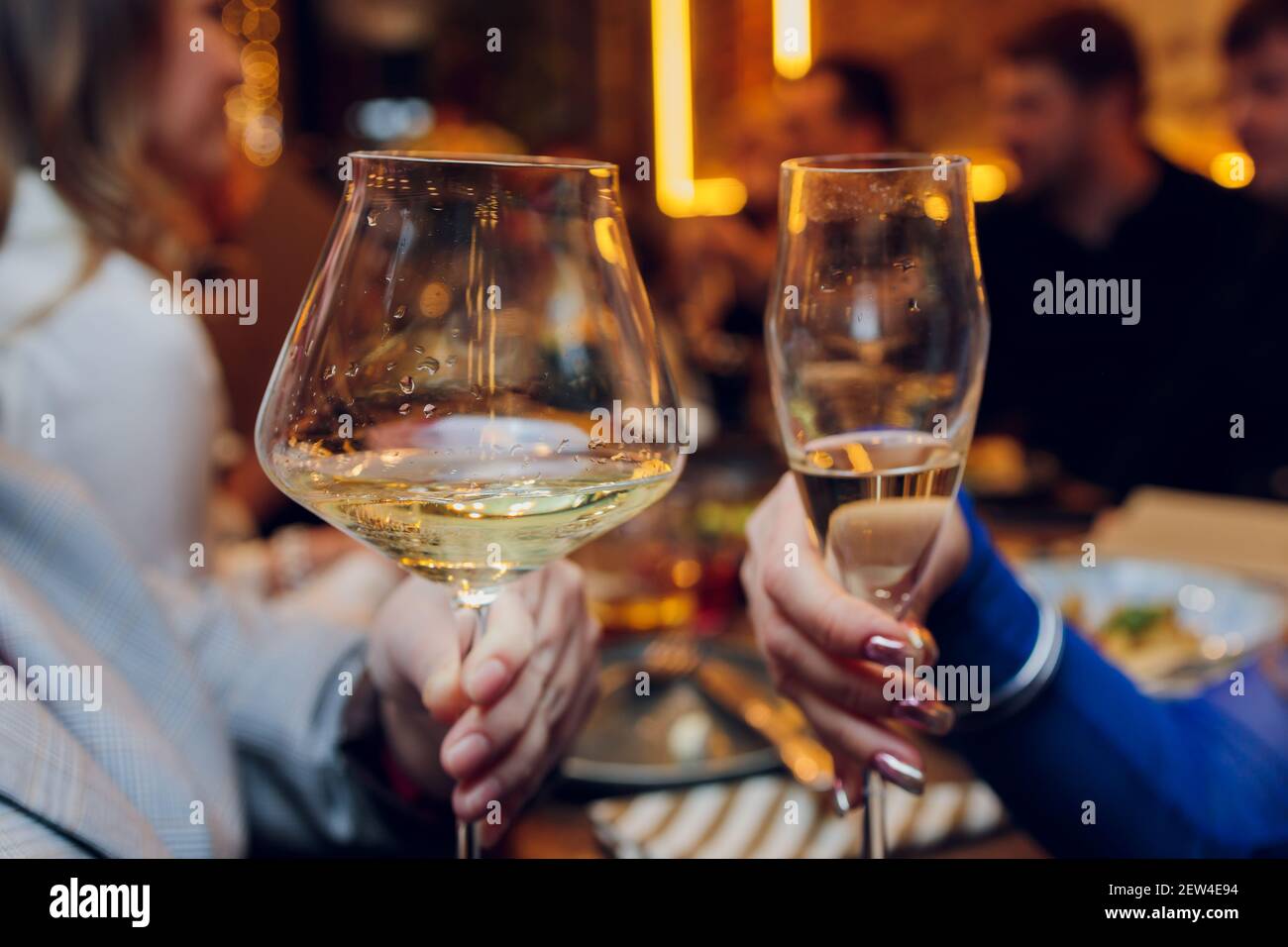 Cropped view woman clinking hi-res stock photography and images - Alamy