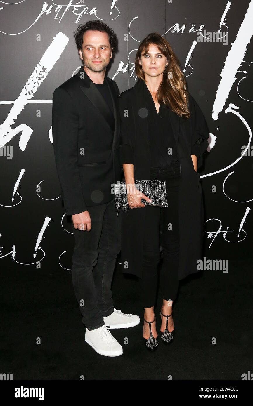 Actors Matthew Rhys (L) and Keri Russell attend the "mother!" premiere ...