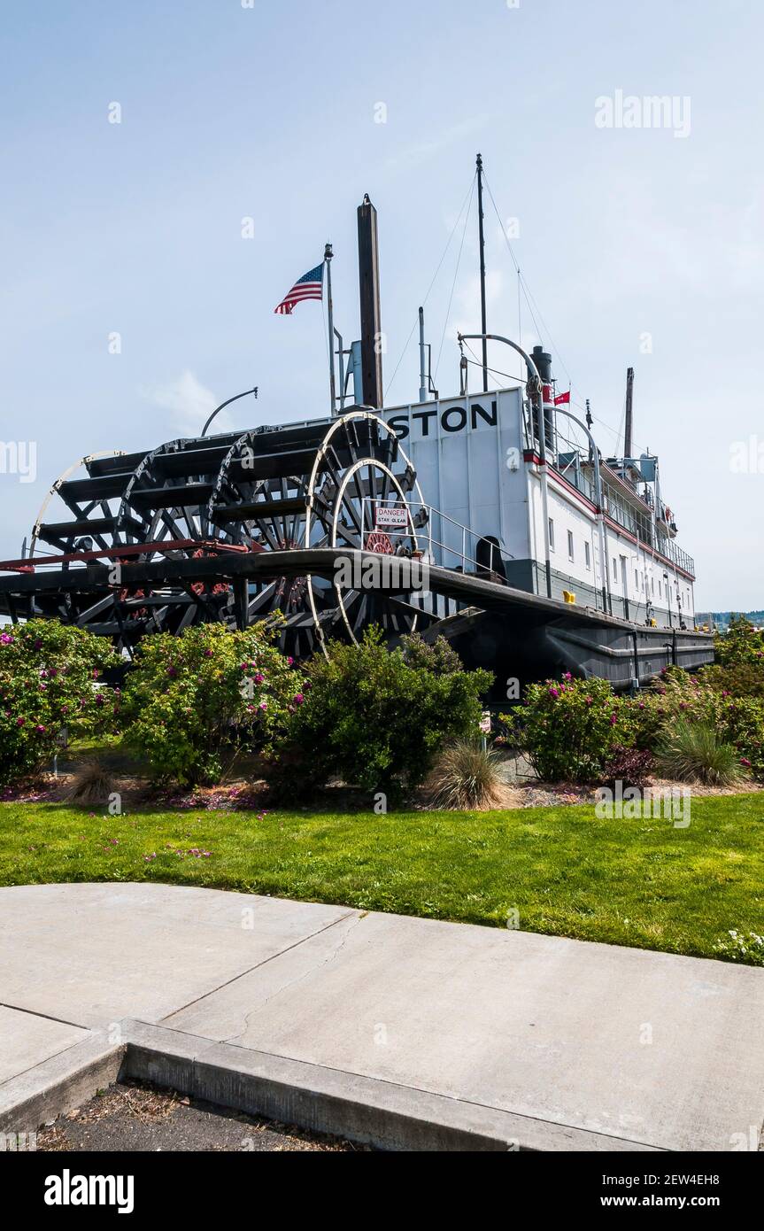 The stern and paddle-wheel of the W.T. Preston Steamboat Museum in ...
