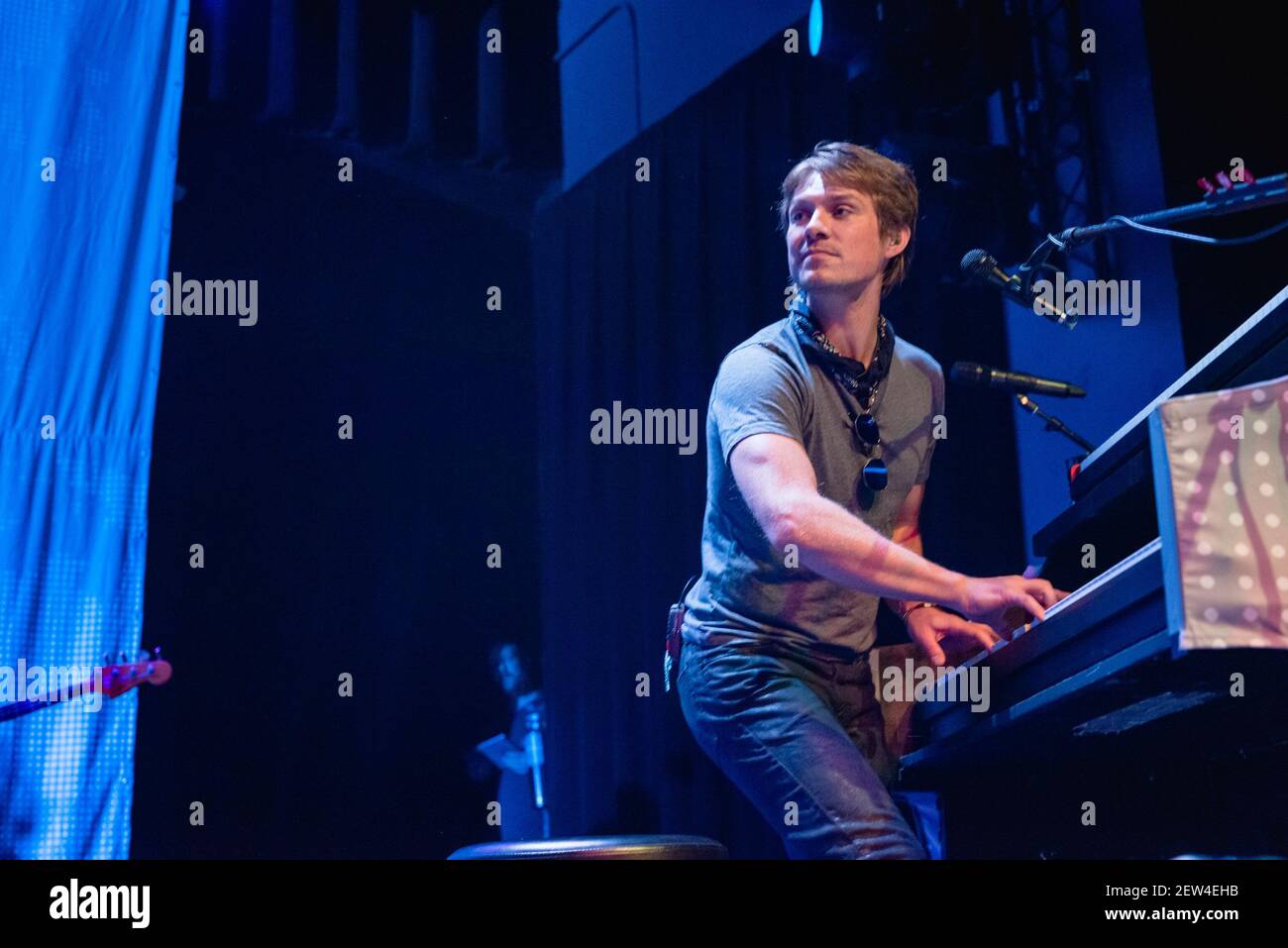 Taylor Hanson of American pop rock band Hanson performs live on stage ...