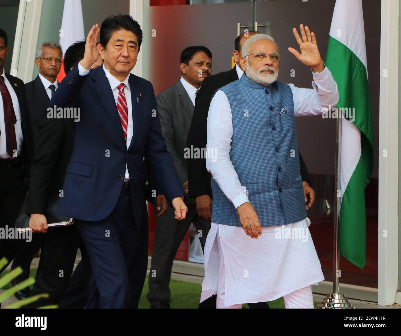 GANDHINAGAR, INDIA - SEPTEMBER 14: Indian Prime Minister Narendra Modi ...
