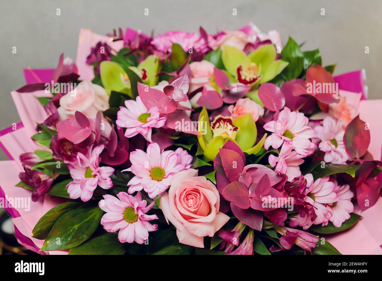 Bunch of different flowers close up background Stock Photo - Alamy