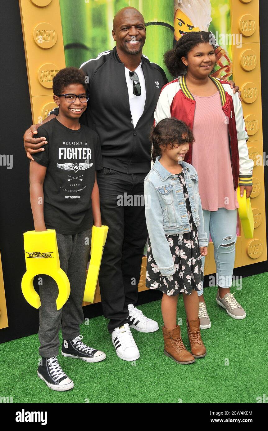 Terry Crews and Kids arrives at "The Lego Ninjago Movie" Los Angeles ...