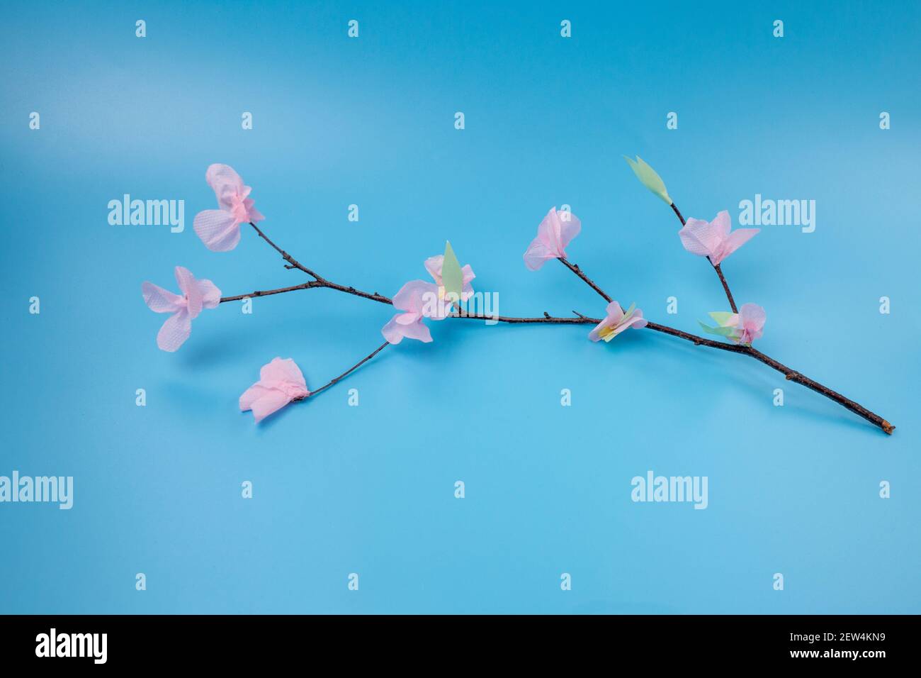 simple tree branch with paper flowers, step by step instruction, DIY ...