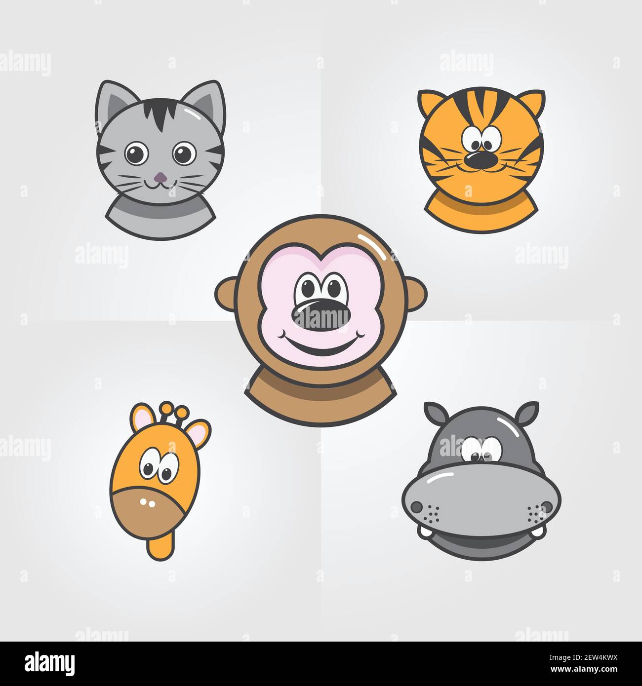 animal icon in flat design clean Stock Vector Image & Art - Alamy