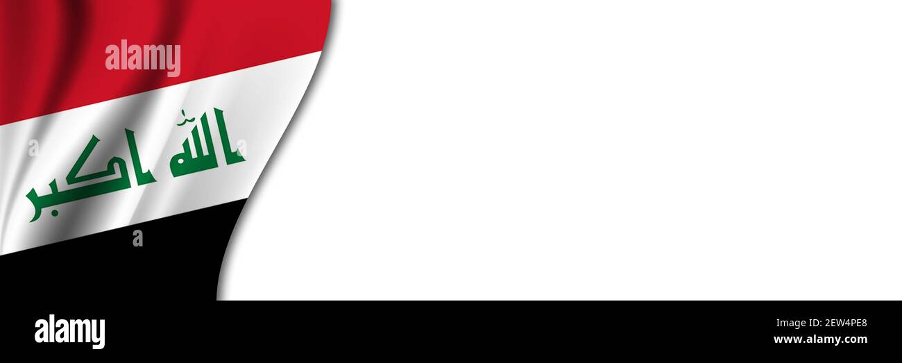 Iraq flag on white background. White background with place for text ...