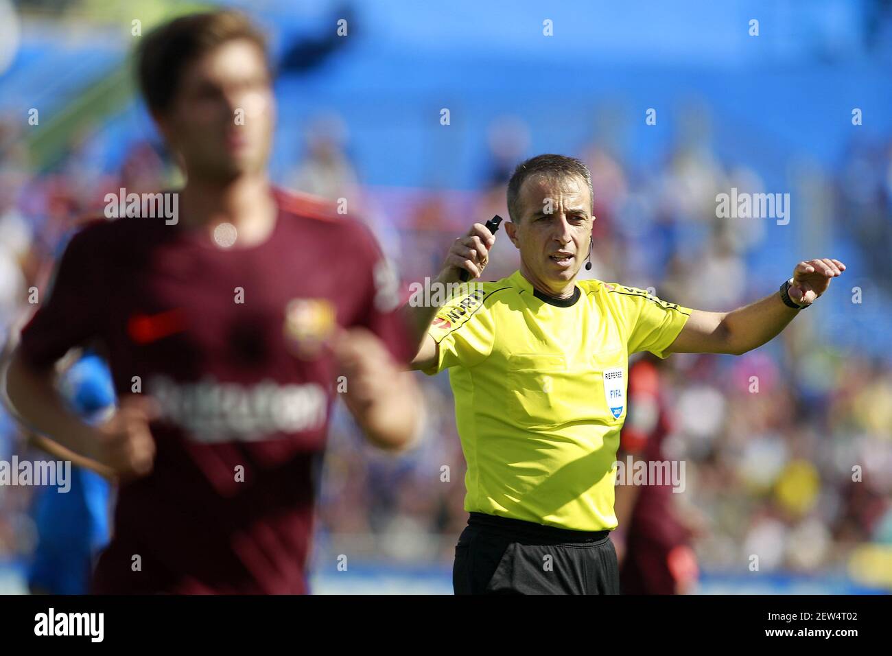 Spanish referee David Fernandez Borbalan during La Liga match in Getafe ...