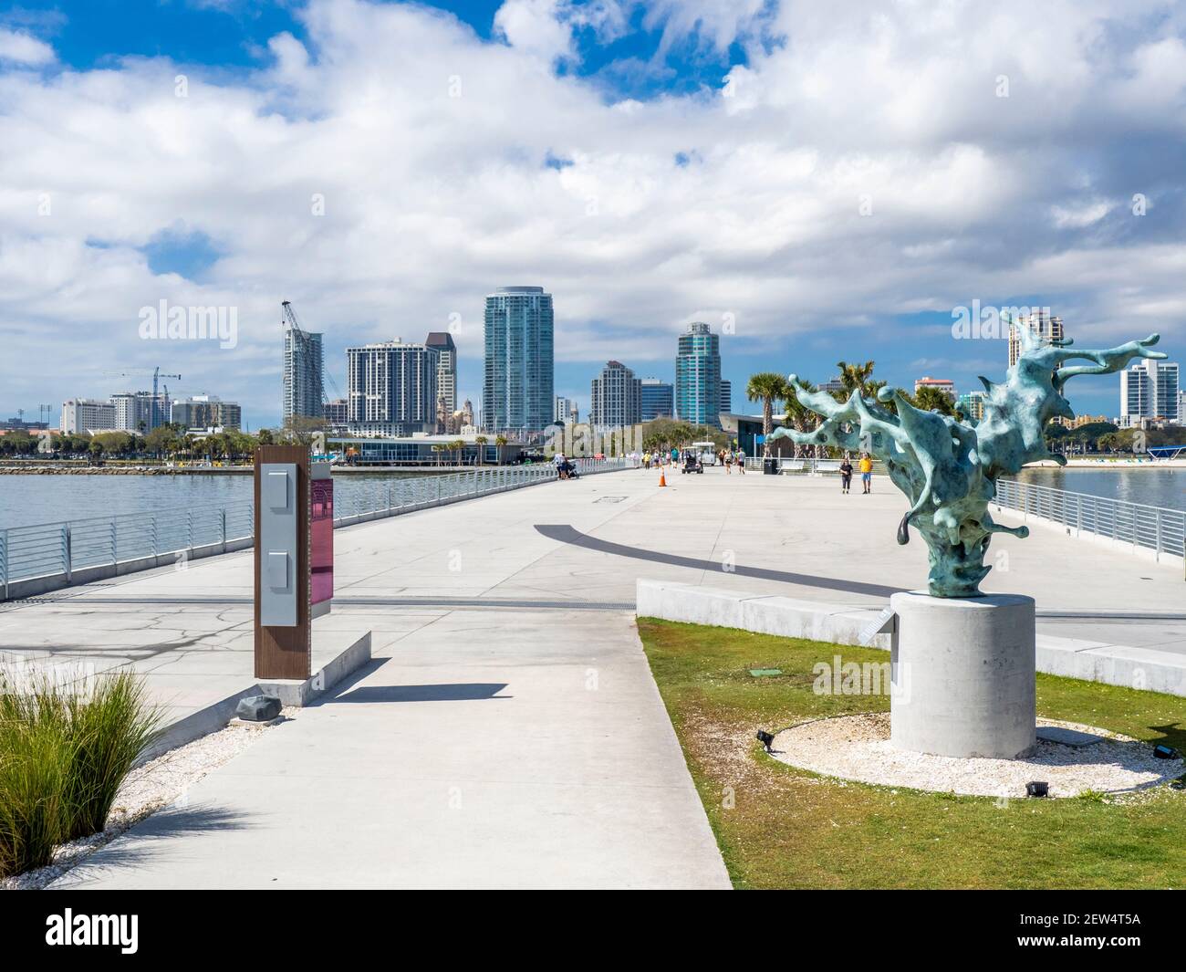 City skyline from Pier Point on the new St Pete Pier opened in 2020 in ...