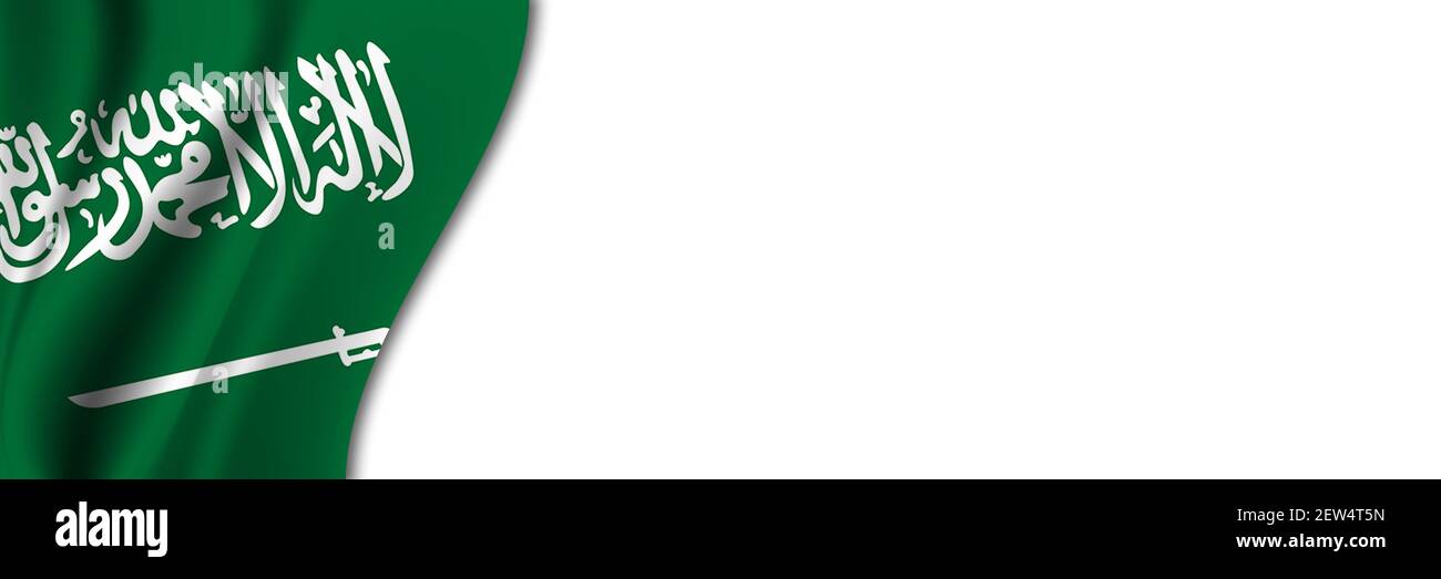 Saudi Arabia flag on white background. White background with place for ...