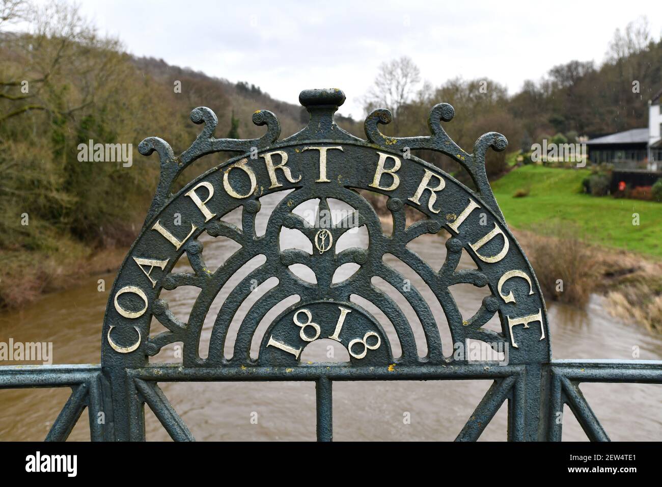 Coalport Bridge crossing the River Severn in Shropshire built in 1818 ...