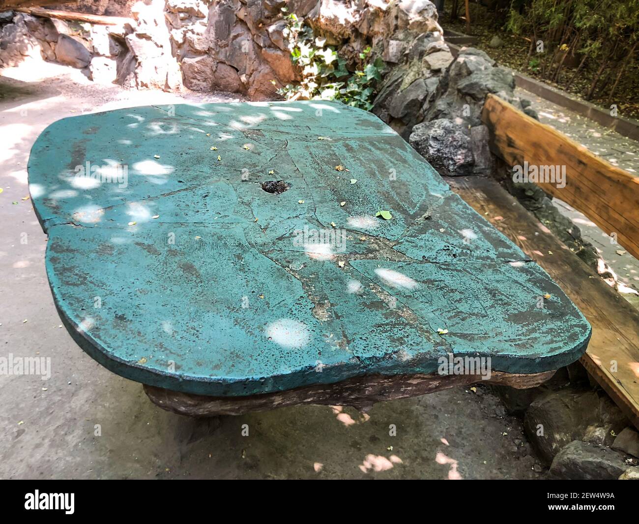 Beautiful rustic park table hi-res stock photography and images - Alamy