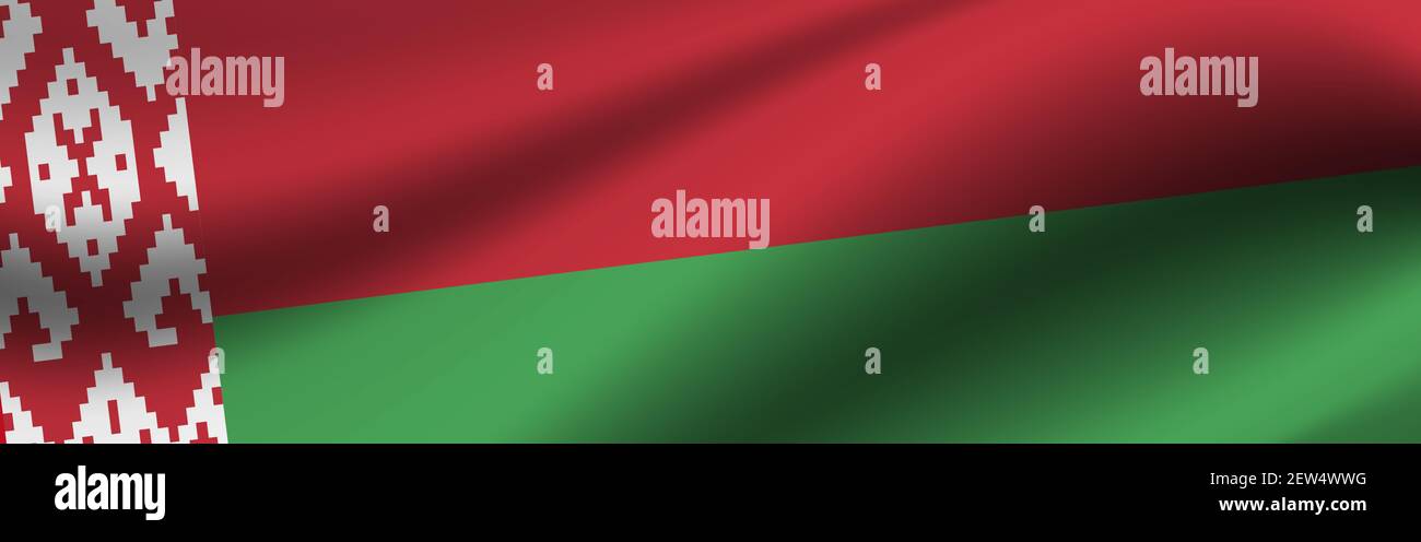 Banner with the flag of Belarus. Fabric texture of the flag of Belarus ...
