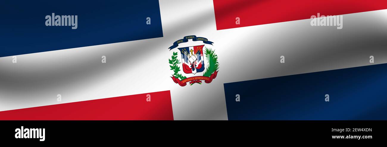 Banner with the flag of Dominican Republic Fabric texture of the flag ...