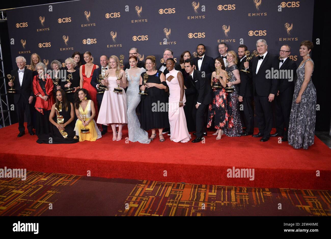 Cast and crew of 'The Handmaid's Tale', winners of Outstanding Drama ...