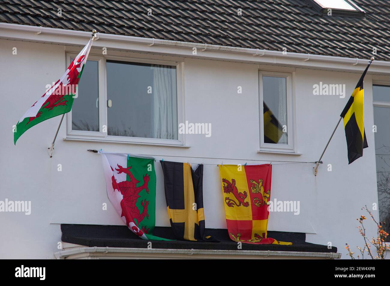 St davids flags hi-res stock photography and images - Alamy