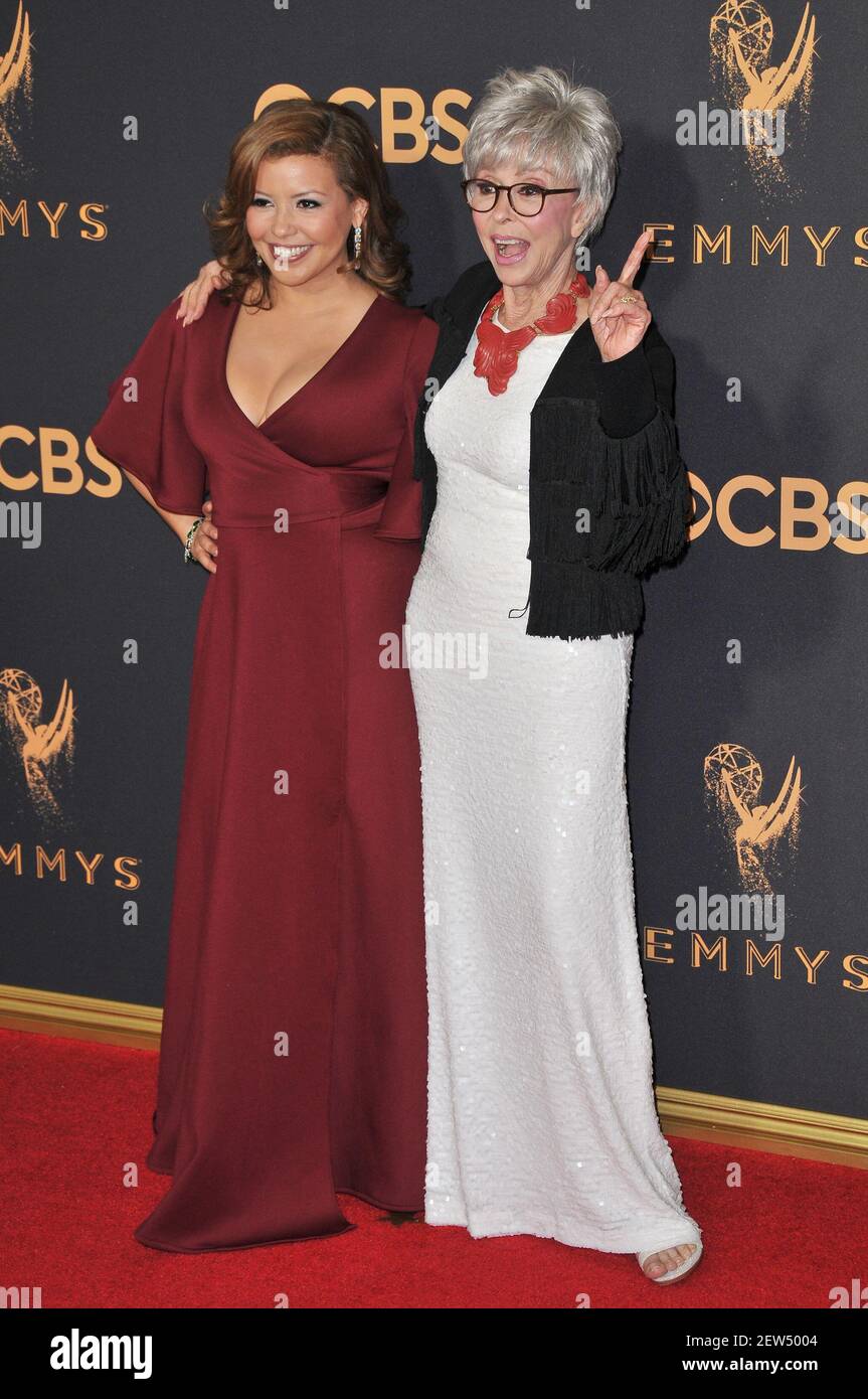 Justina Machado (L) and Rita Moreno at the 69th Annual Emmy Awards held ...