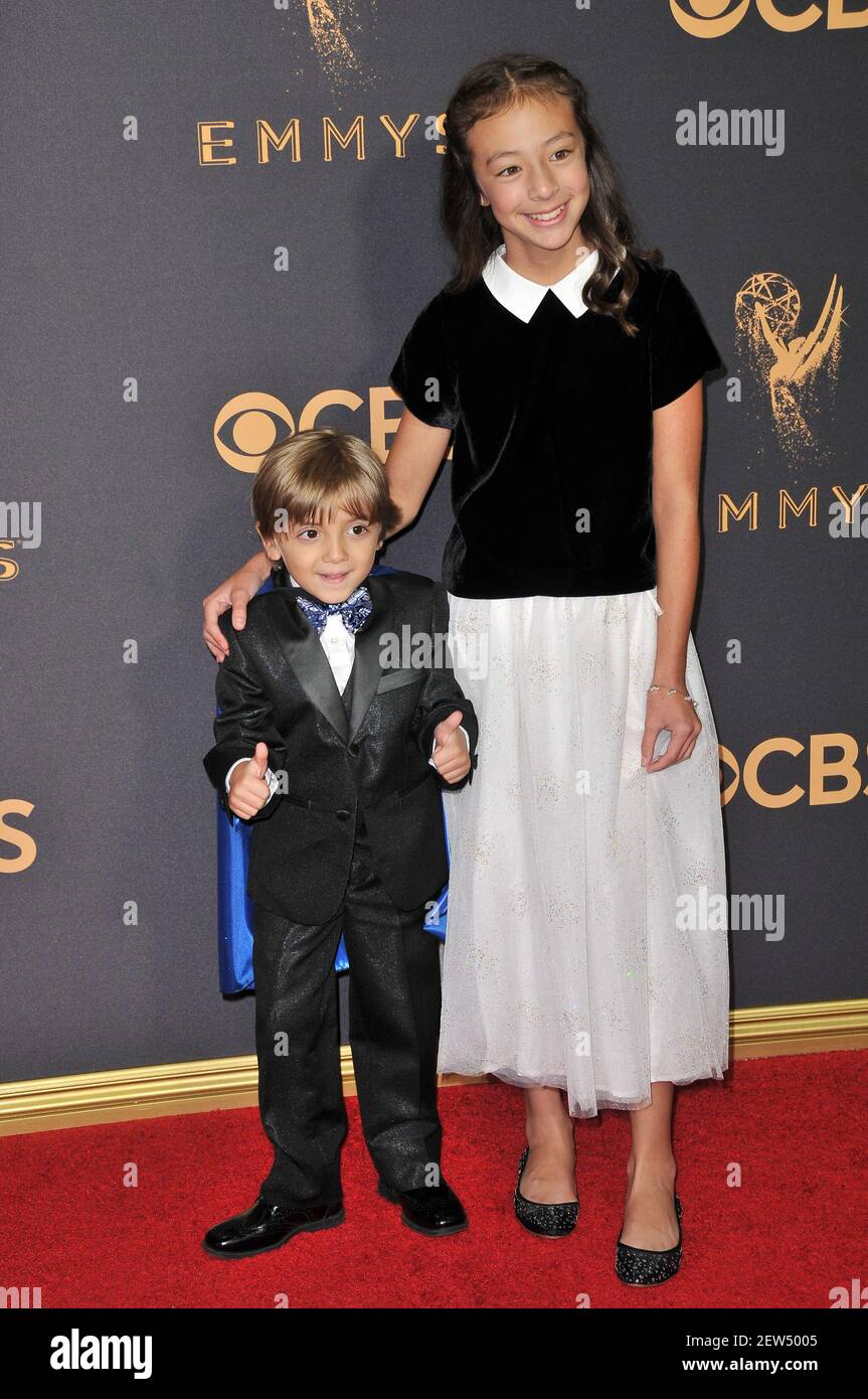 Aubrey Anderson-Emmons (R) and Jeremy Maguire at the 69th Annual Emmy ...