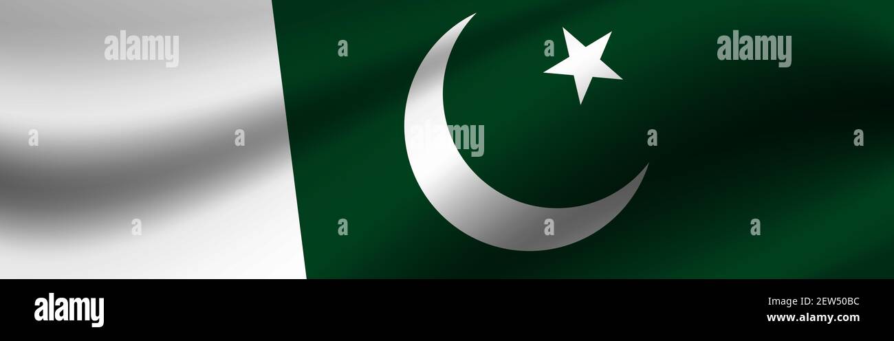 Banner with the flag of Pakistan. Fabric texture of the flag of ...