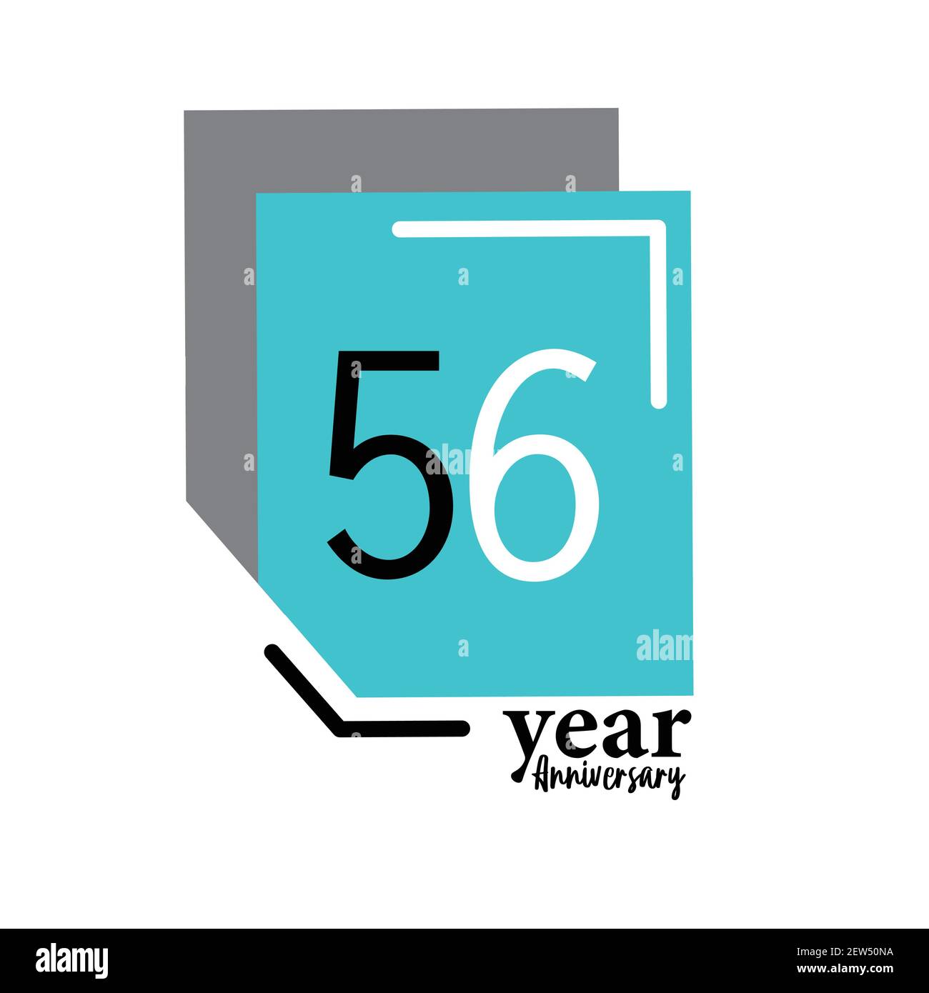 56 Year Anniversary Vector Template Design Illustration Blue Box ...