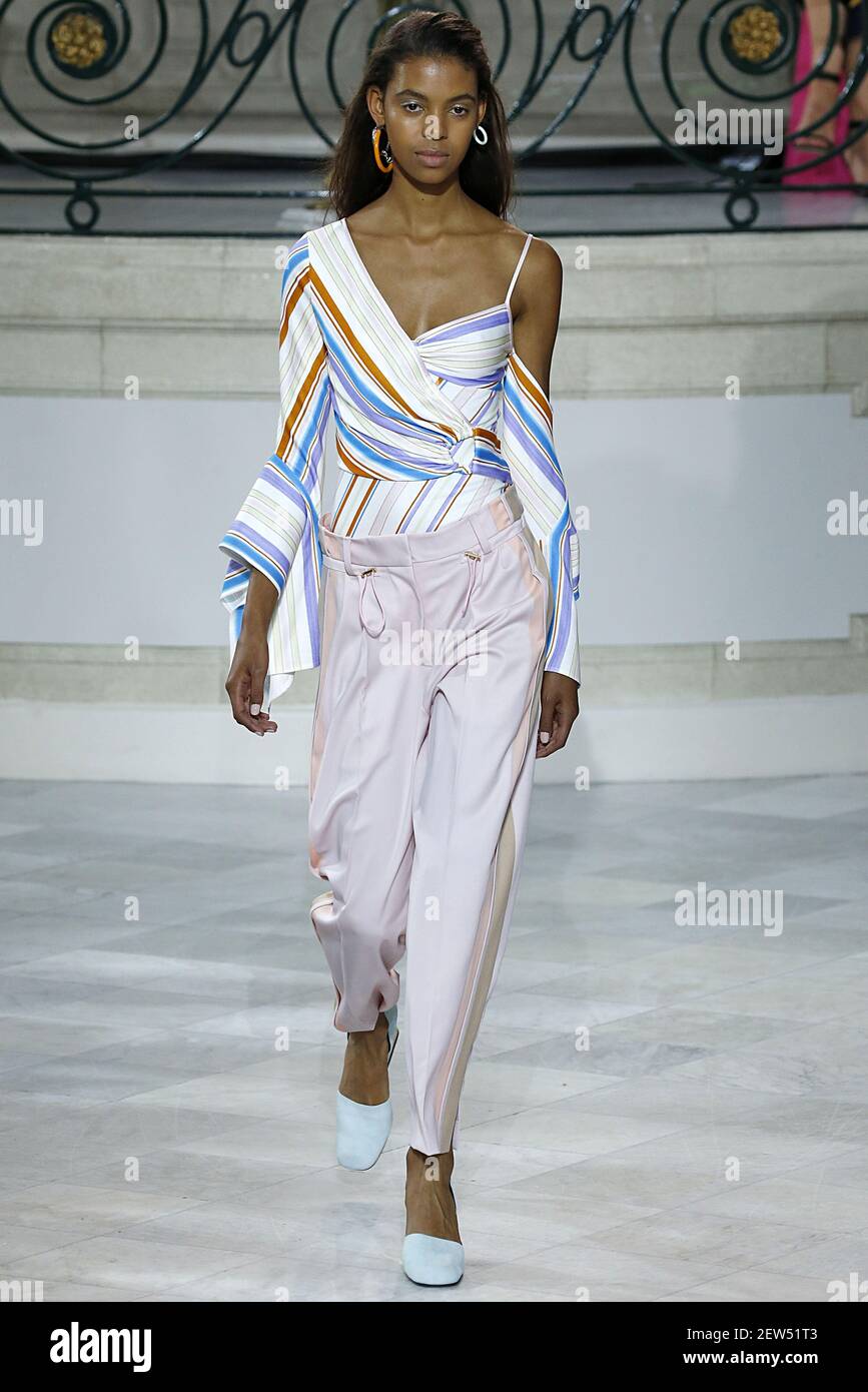 Model Alyssa Traore walks on the runway during the Peter Pilotto ...