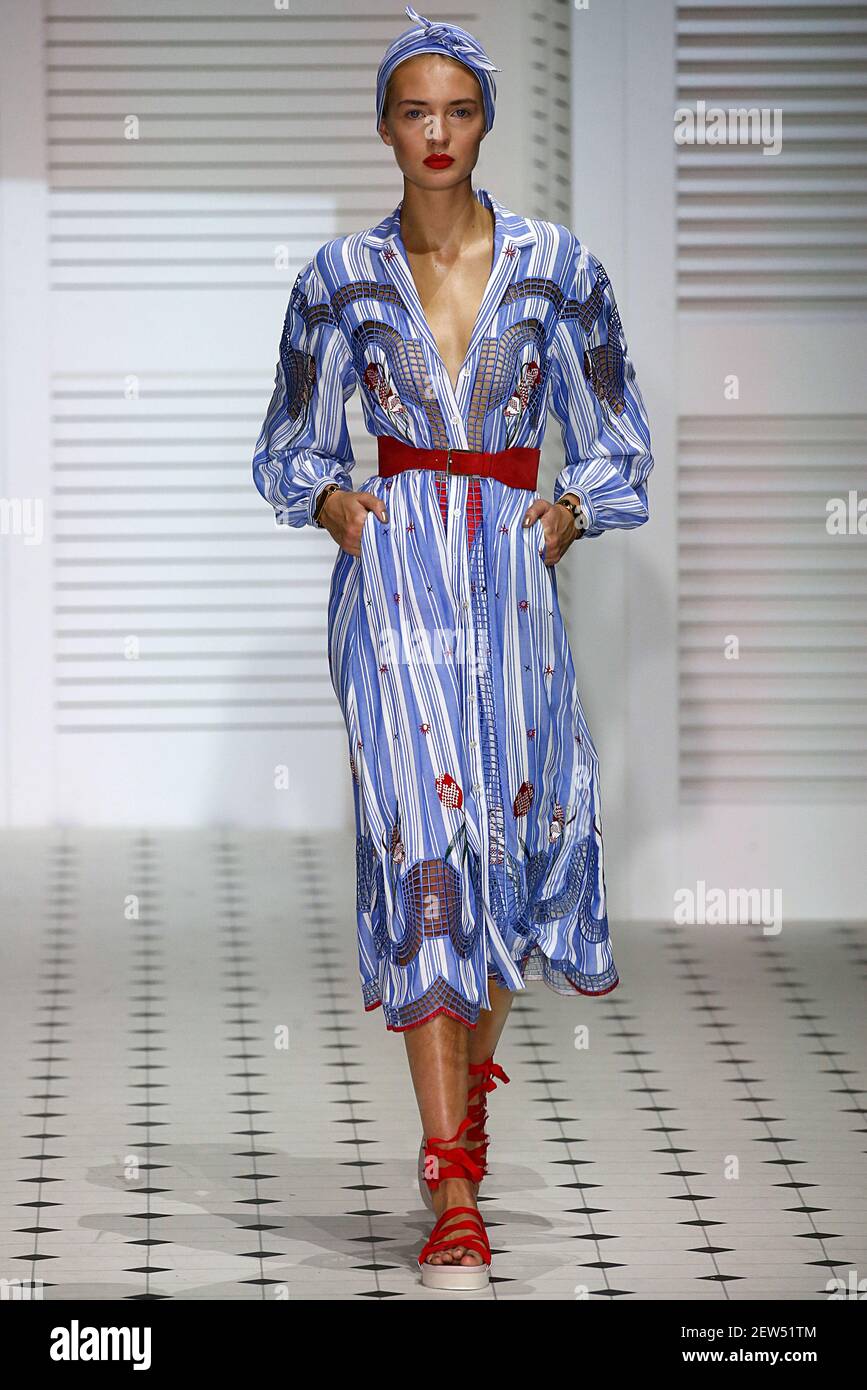 Model Romy Elema walks on the runway during the Temperley London ...
