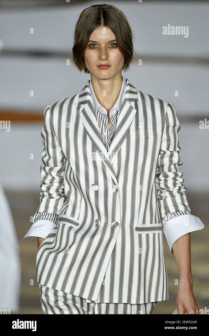 Model Alicia Holtz walks on the runway during the Daks Fashion Show ...