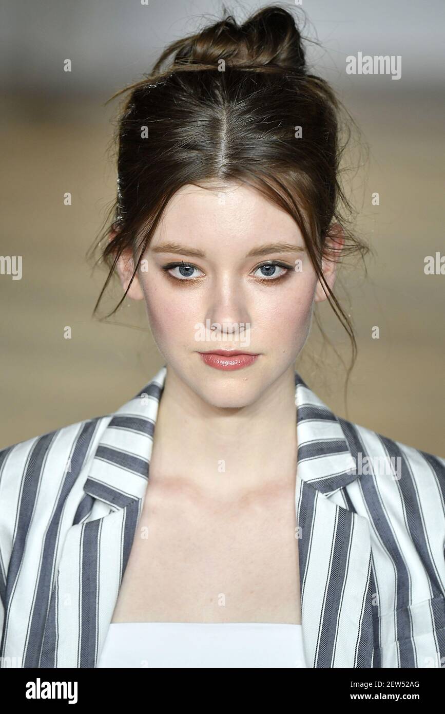 Model Carson Zehner walks on the runway during the Daks Fashion Show ...