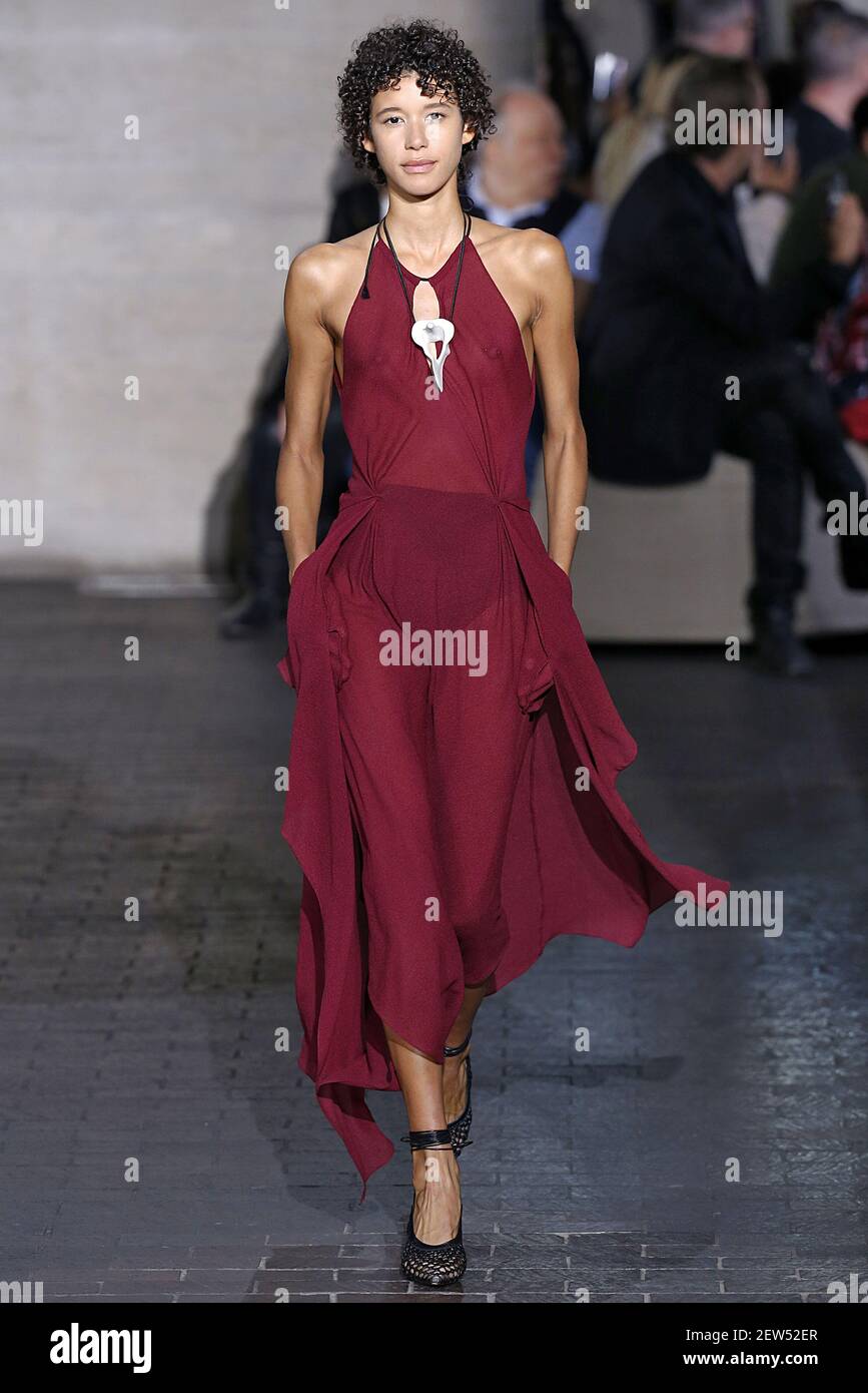 Model Dilone walks on the runway during the Roland Mouret Fashion Show ...