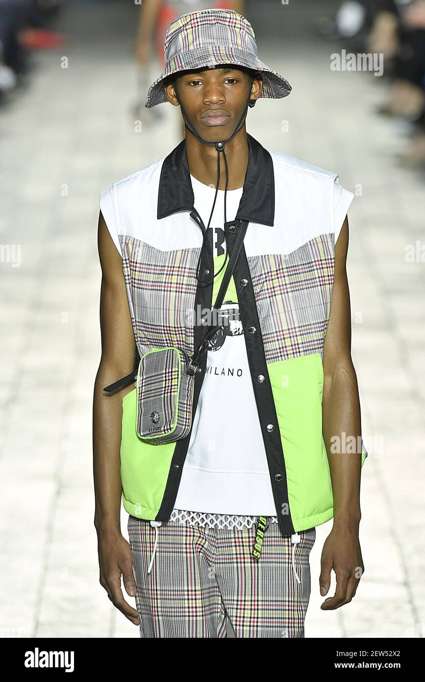 Model Montell Martin walks on the runway during the Versus Versace ...