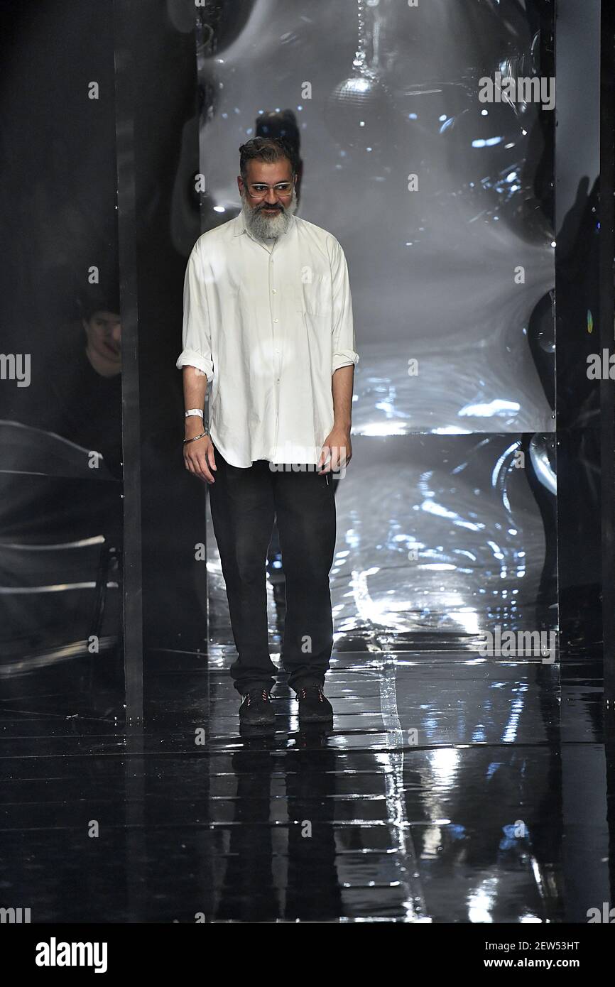 Designer Ashish Gupta on the runway during the Ashish Fashion Show ...