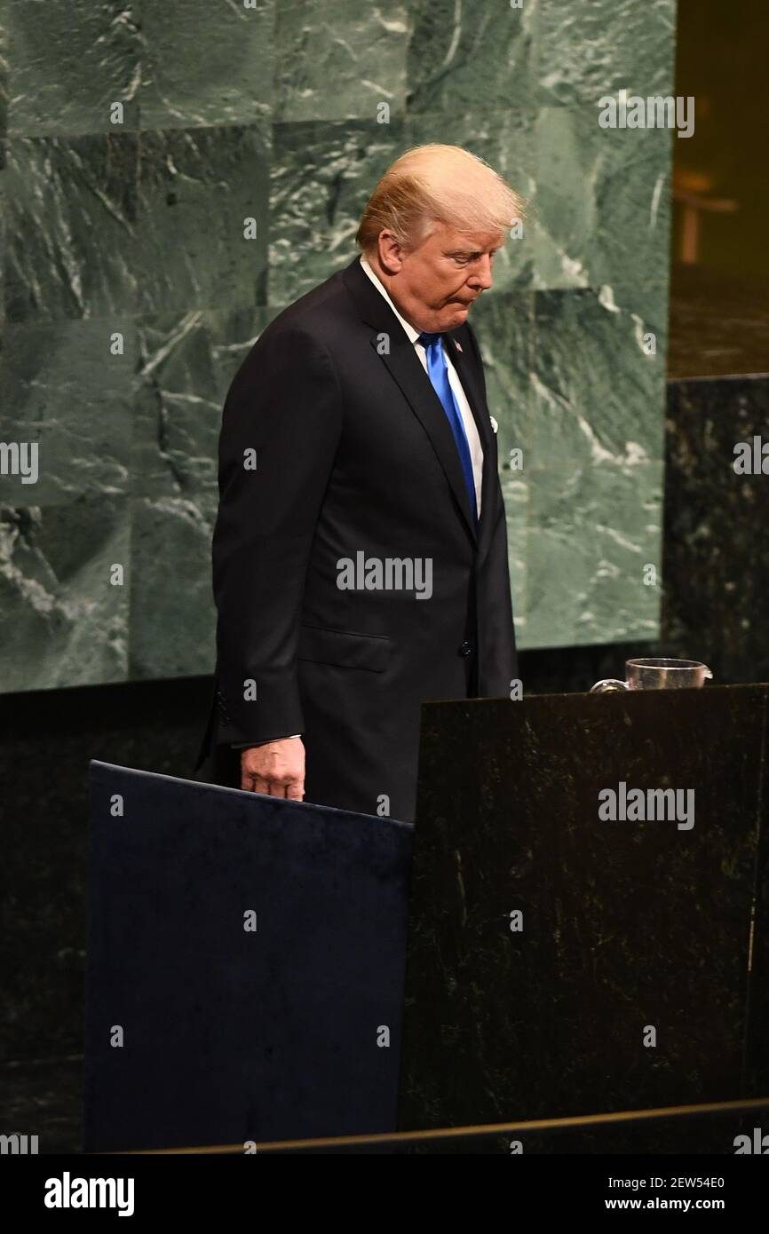 President Donald Trump arrives to address the United Nations General ...