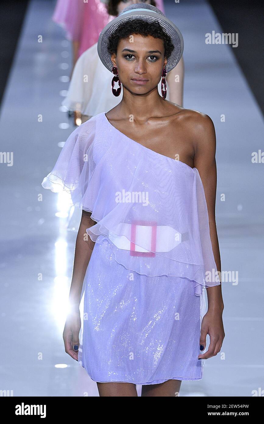 Model Maria Bailey walks on the runway during the Emporio Armani ...