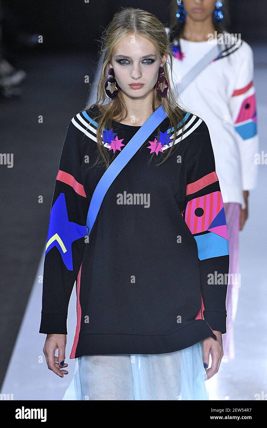 Model Romy Elema walks on the runway during the Emporio Armani Fashion ...