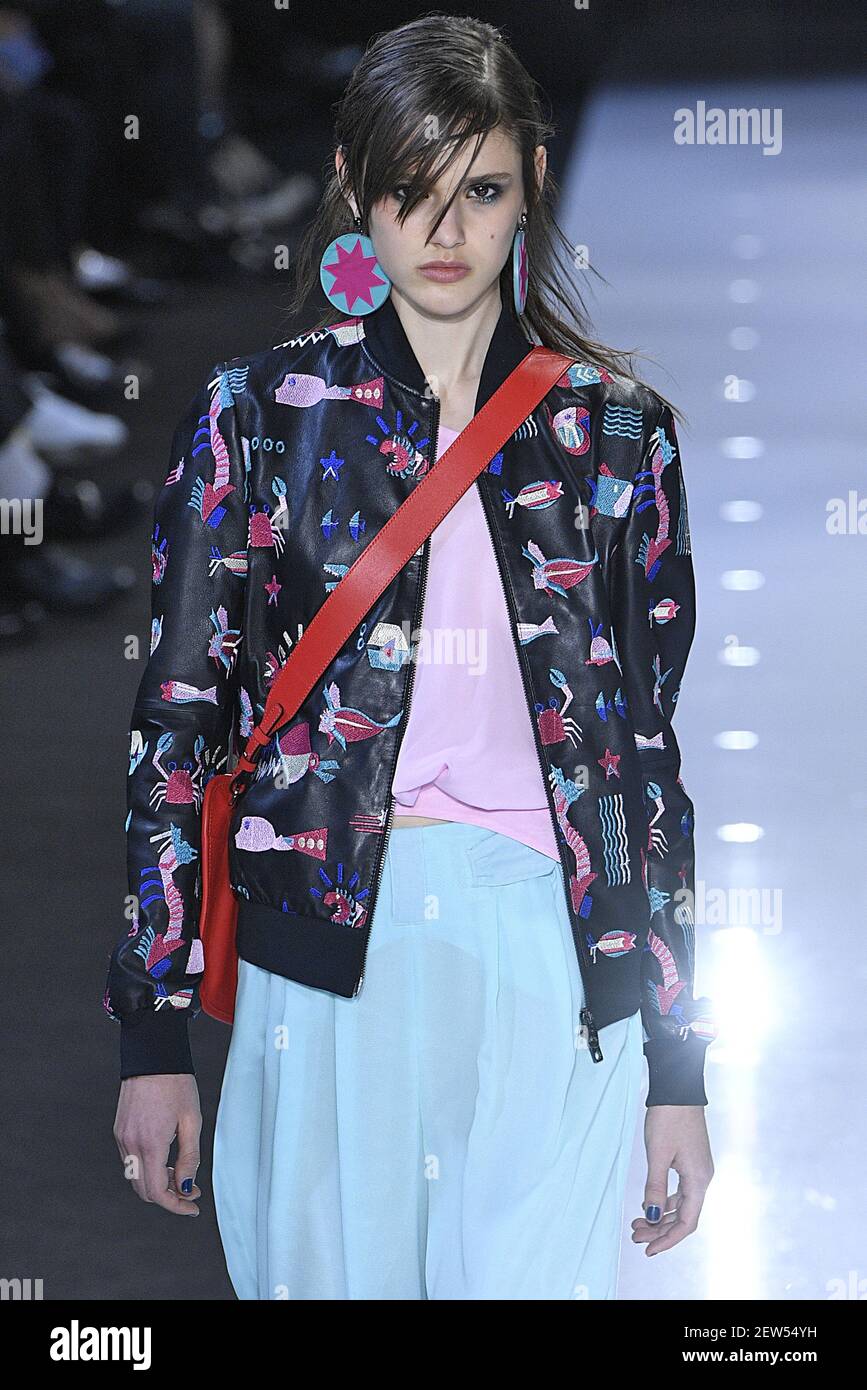 Model Aleyna Fitzgerald walks on the runway during the Emporio Armani ...